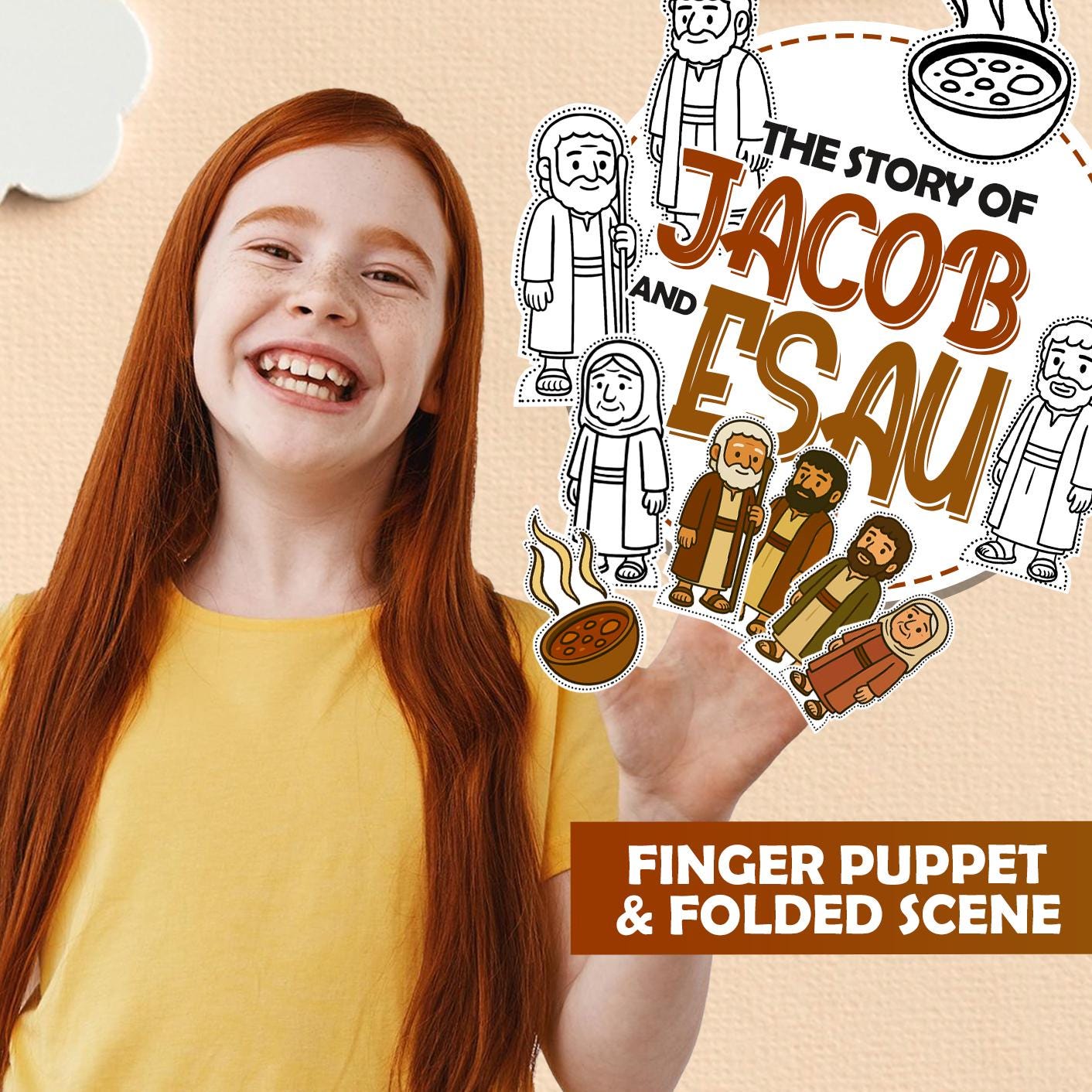 Jacob and Esau Bible Craft | Finger Puppets, Paper Dolls, Interactive ...