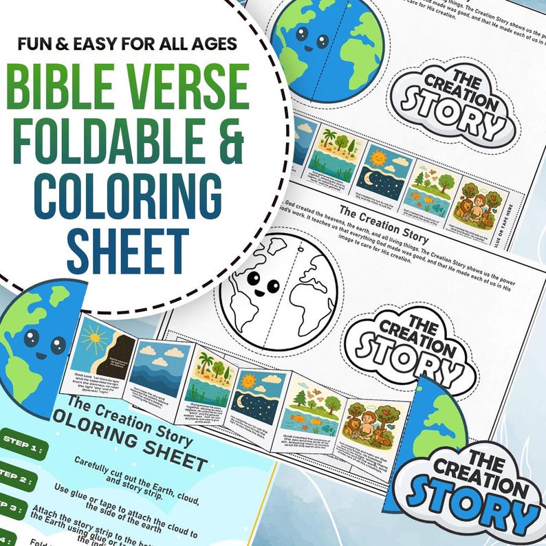 Creation Story Foldable Craft Instant Download, 7 Days of Creation ...