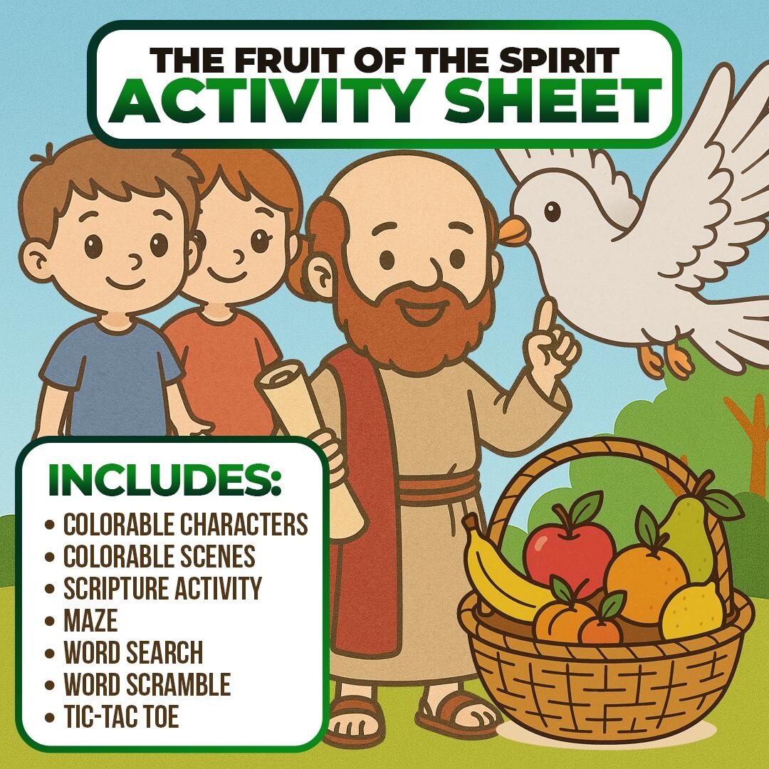Fruit of the Spirit Activity Sheet – Instant Download, Great Craft for ...