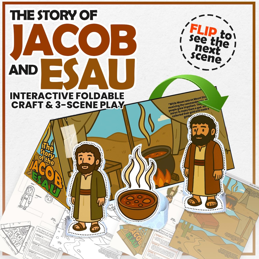 Jacob and Esau Bible Craft | Finger Puppets, Paper Dolls, Interactive ...