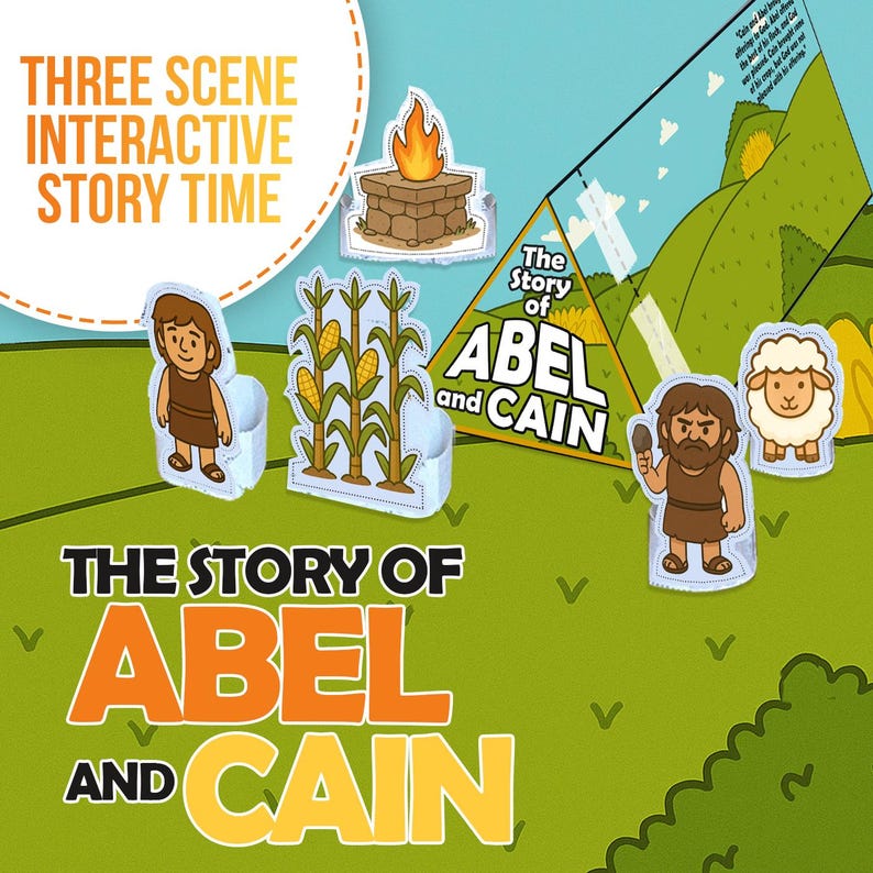 Cain & Abel Bible Story Craft | Finger Puppets, Paper Dolls ...