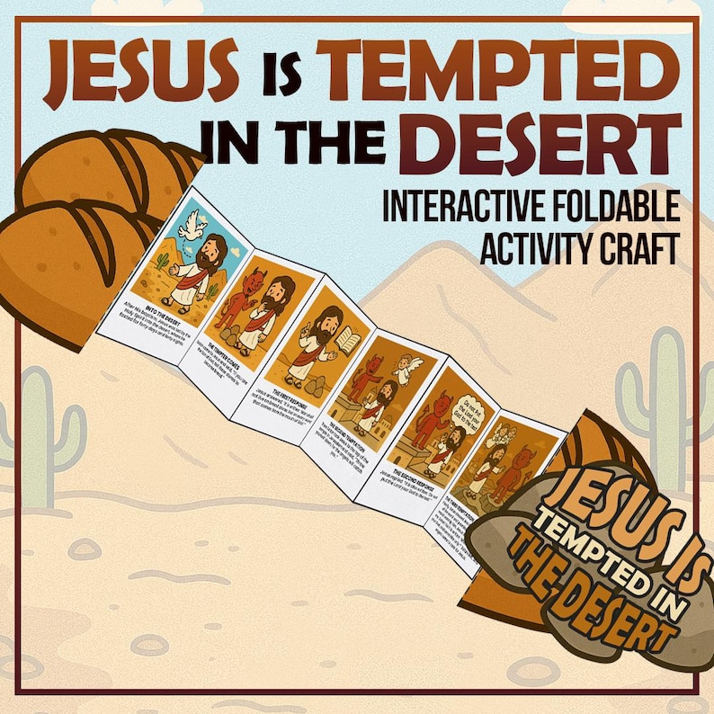 Jesus Tempted in the Desert Craft Instant Download, Great for Christian ...