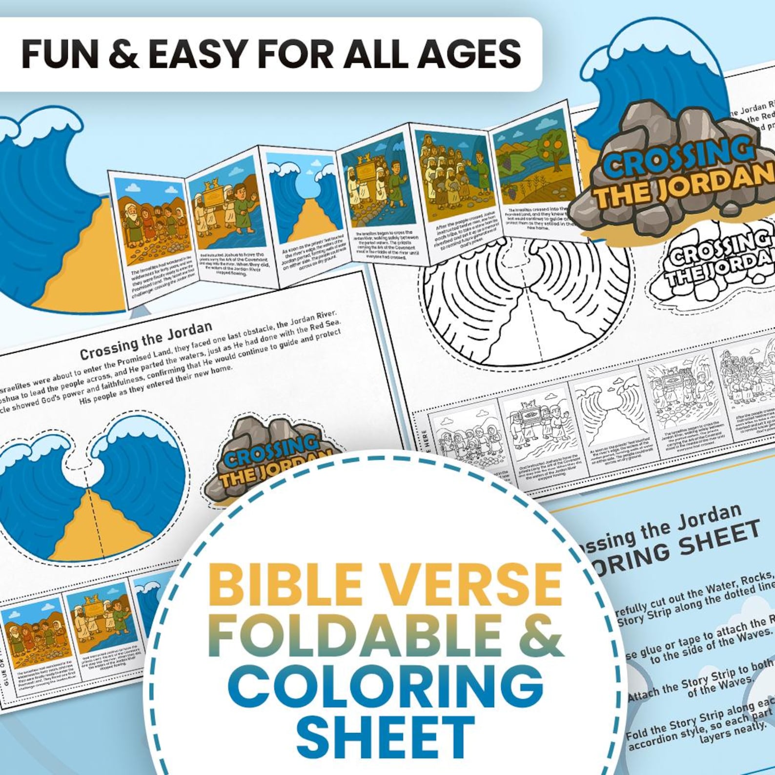 Instant Download Crossing the Jordan River Foldable Craft Activity ...
