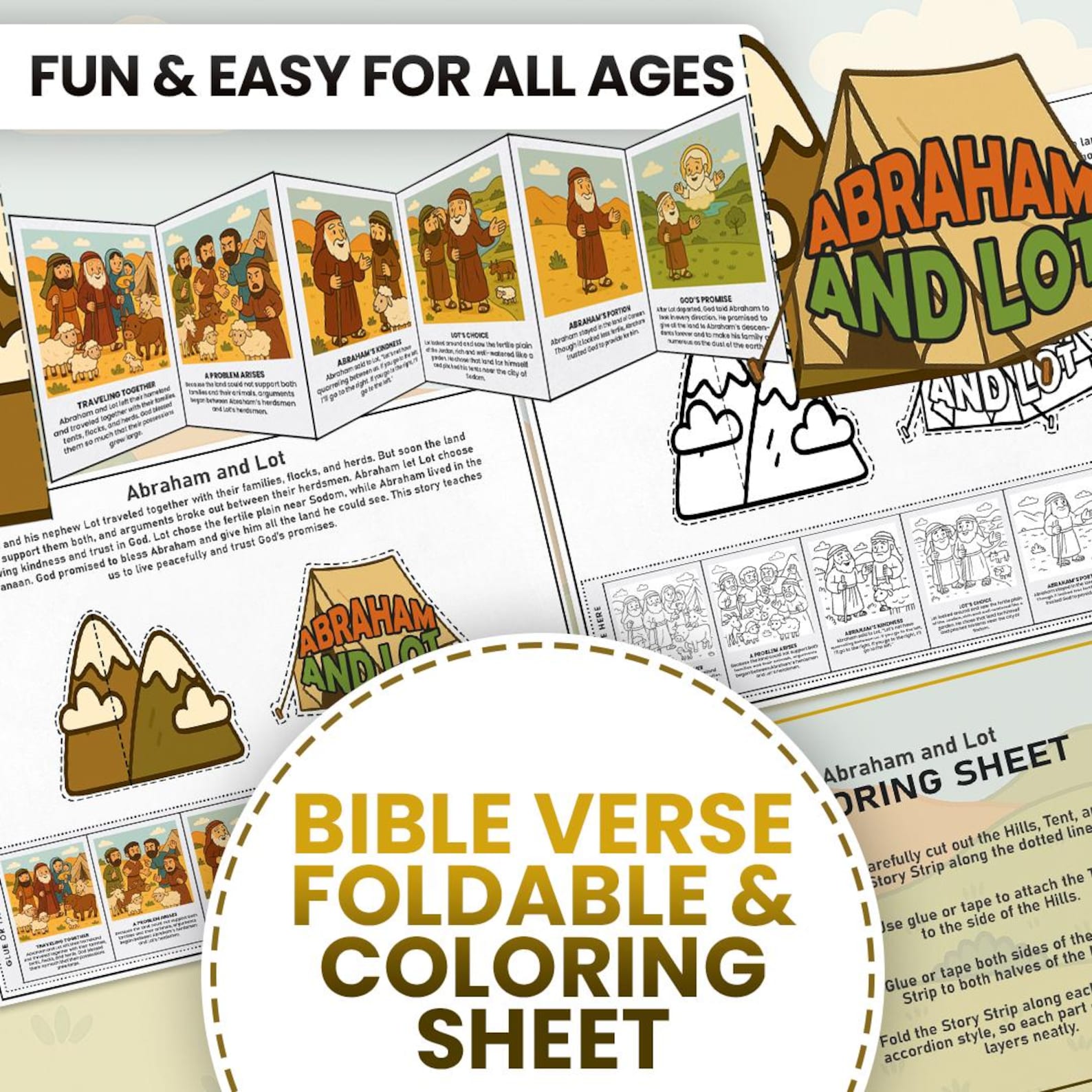 Abraham and Lot Instant Download, Great for Christian Kids ...