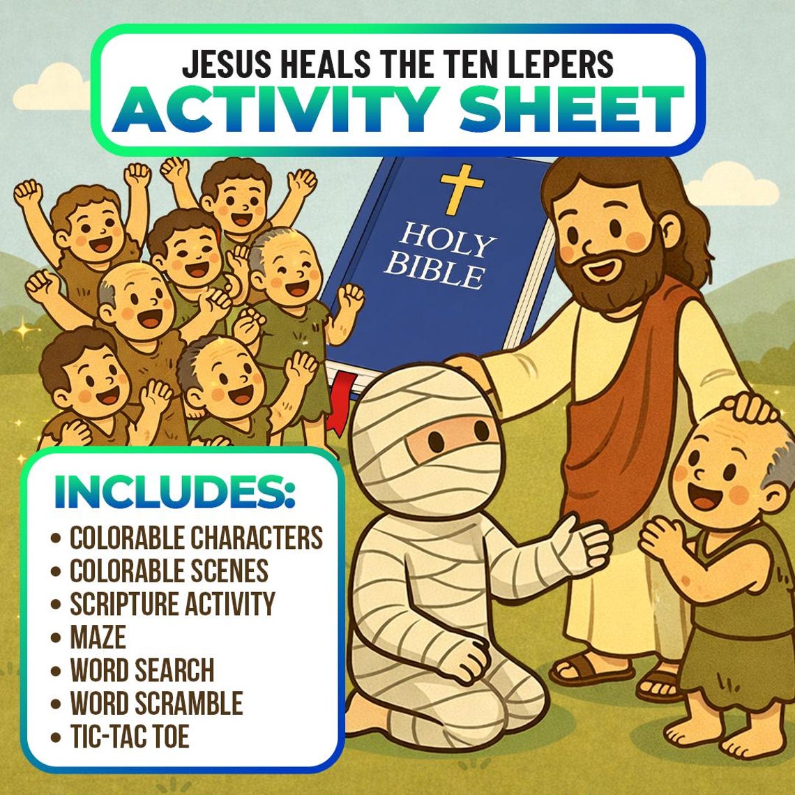 Jesus Heals the Ten Lepers Activity Sheet – Instant Download, Great ...