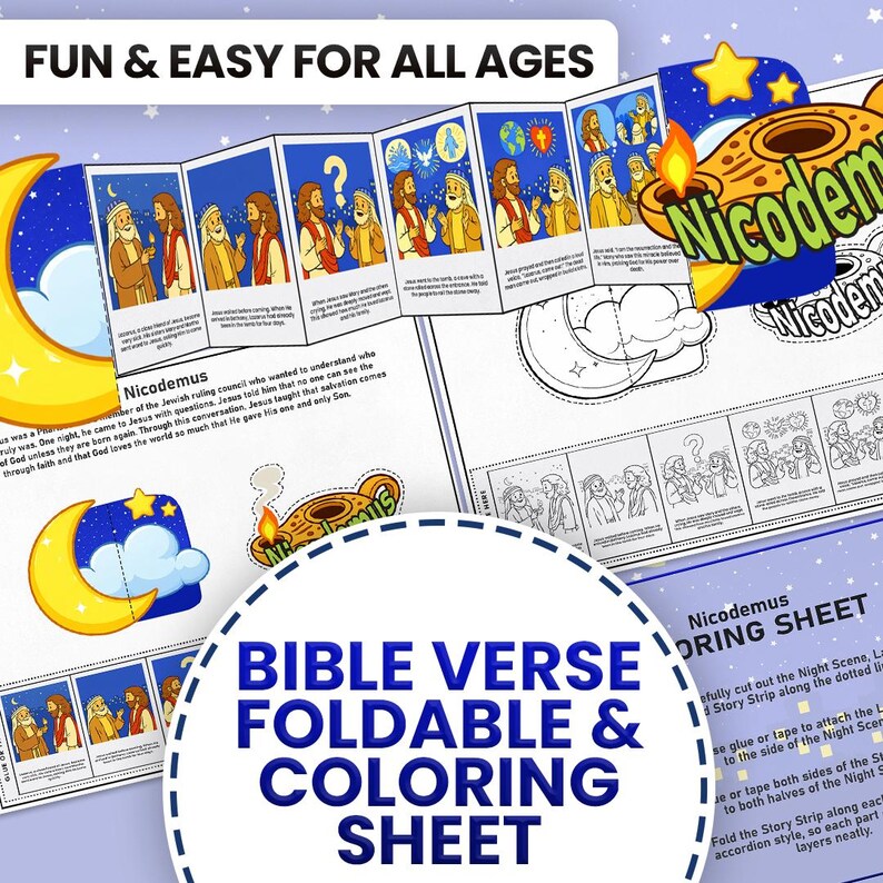 Nicodemus Bible Story Craft Printable, Born Again Craft, Sunday School ...