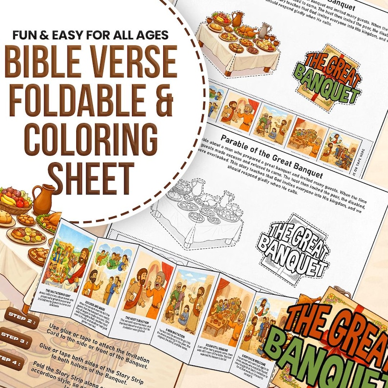 Parable of the Great Banquet Instant Download, Great for Christian Kids ...