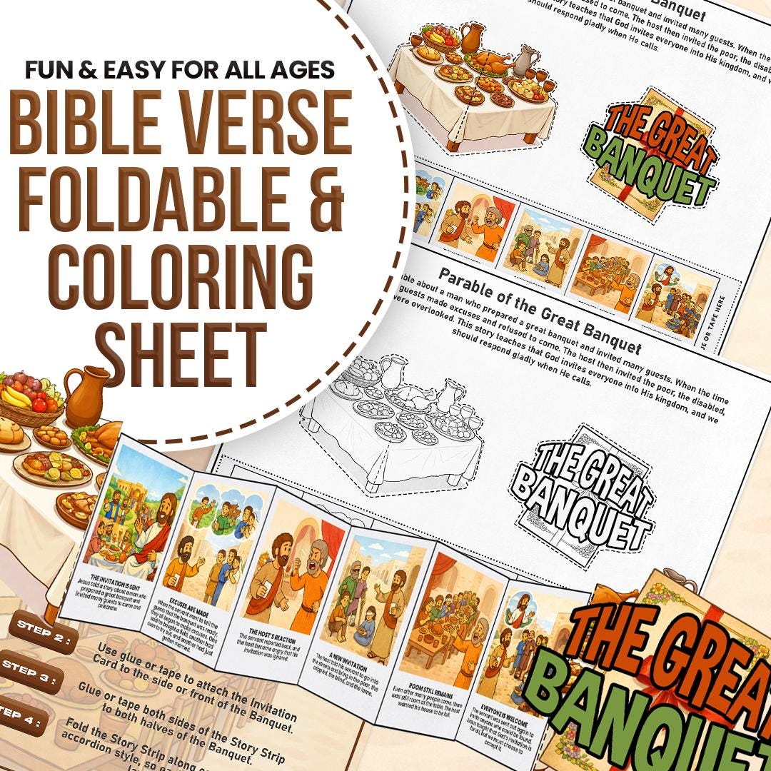 Parable of the Great Banquet Instant Download, Great for Christian Kids ...