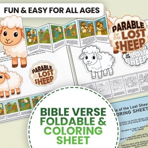 Instant Download Parable of the Lost Sheep Foldable Craft Activity ...