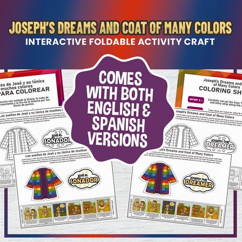 Instant Download Joseph and the Coat of Many Colors Foldable Craft ...