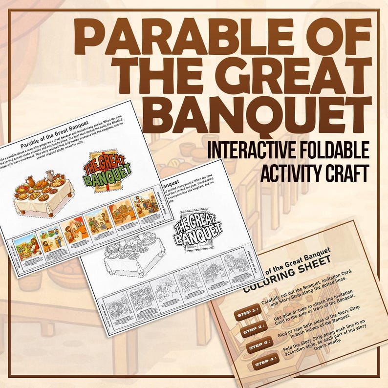 Parable of the Great Banquet Instant Download, Great for Christian Kids ...