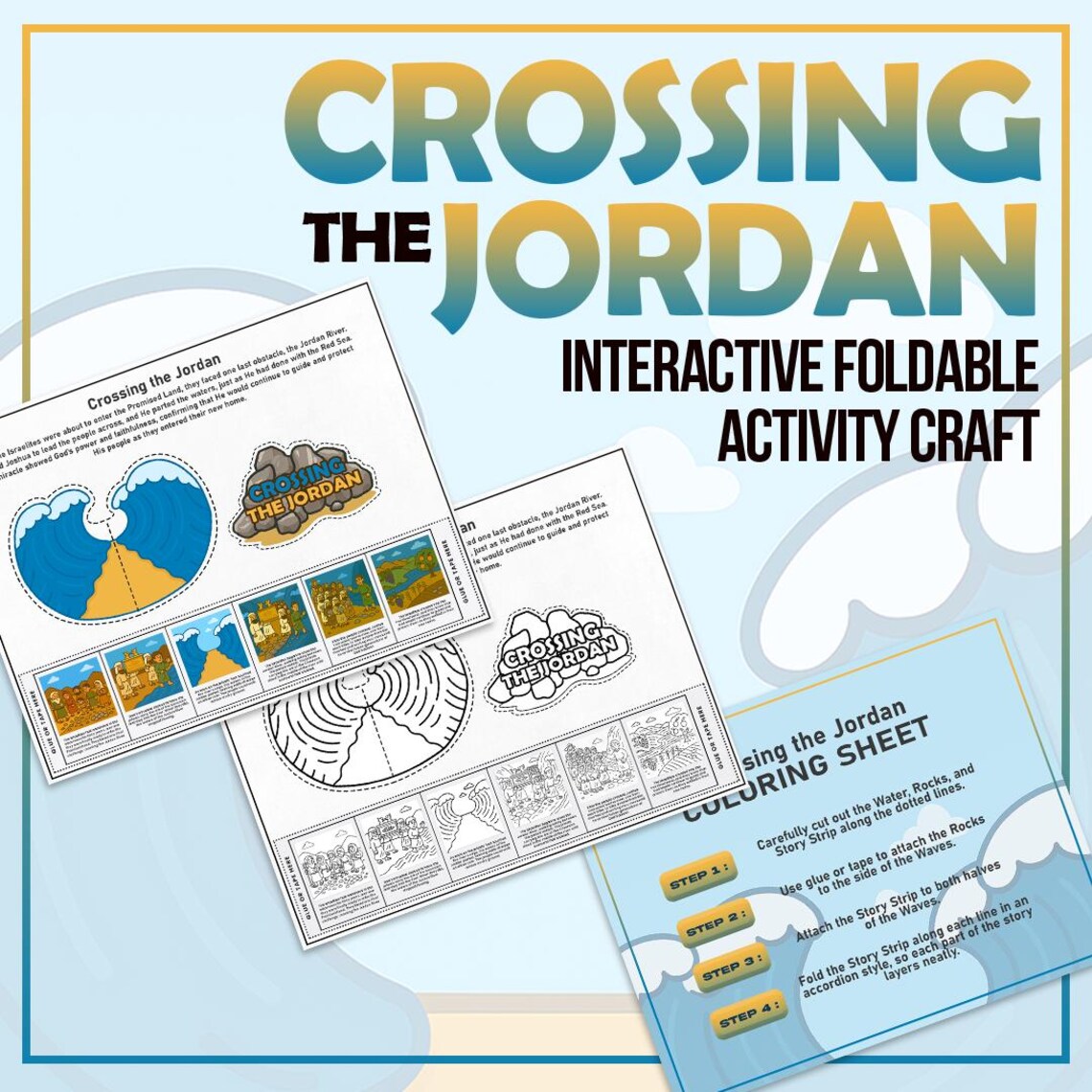 Instant Download Crossing the Jordan River Foldable Craft Activity ...