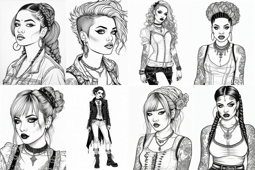 100 Alternative Women Printable Coloring Pages - Etsy