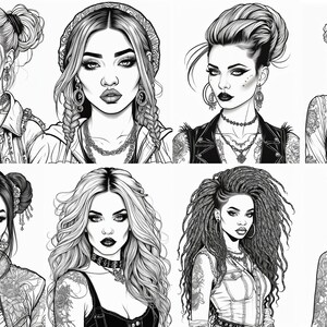 100 Alternative Women Printable Coloring Pages - Etsy