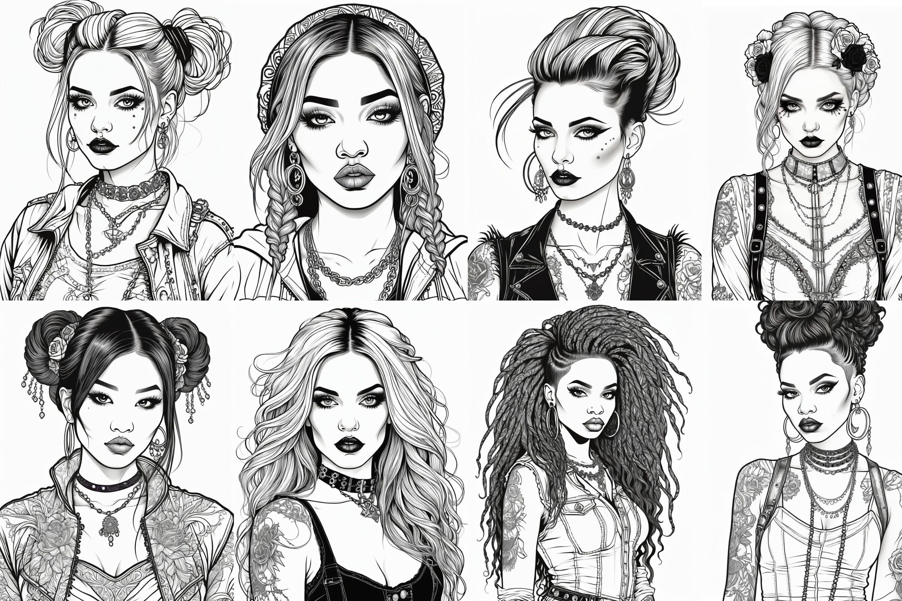 100 Alternative Women Printable Coloring Pages - Etsy