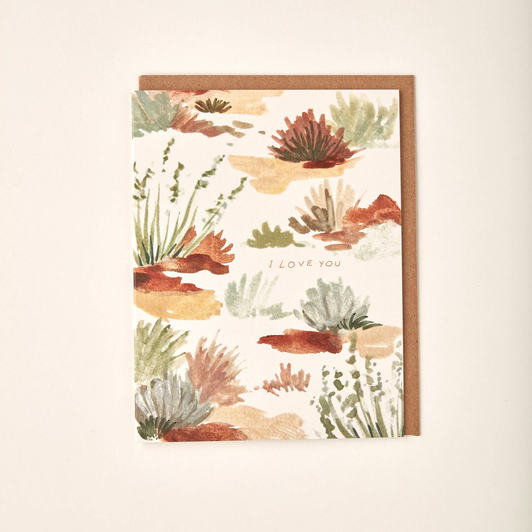 I Love You Desert Neutral Earth Tone Handmade Greeting Card - Etsy