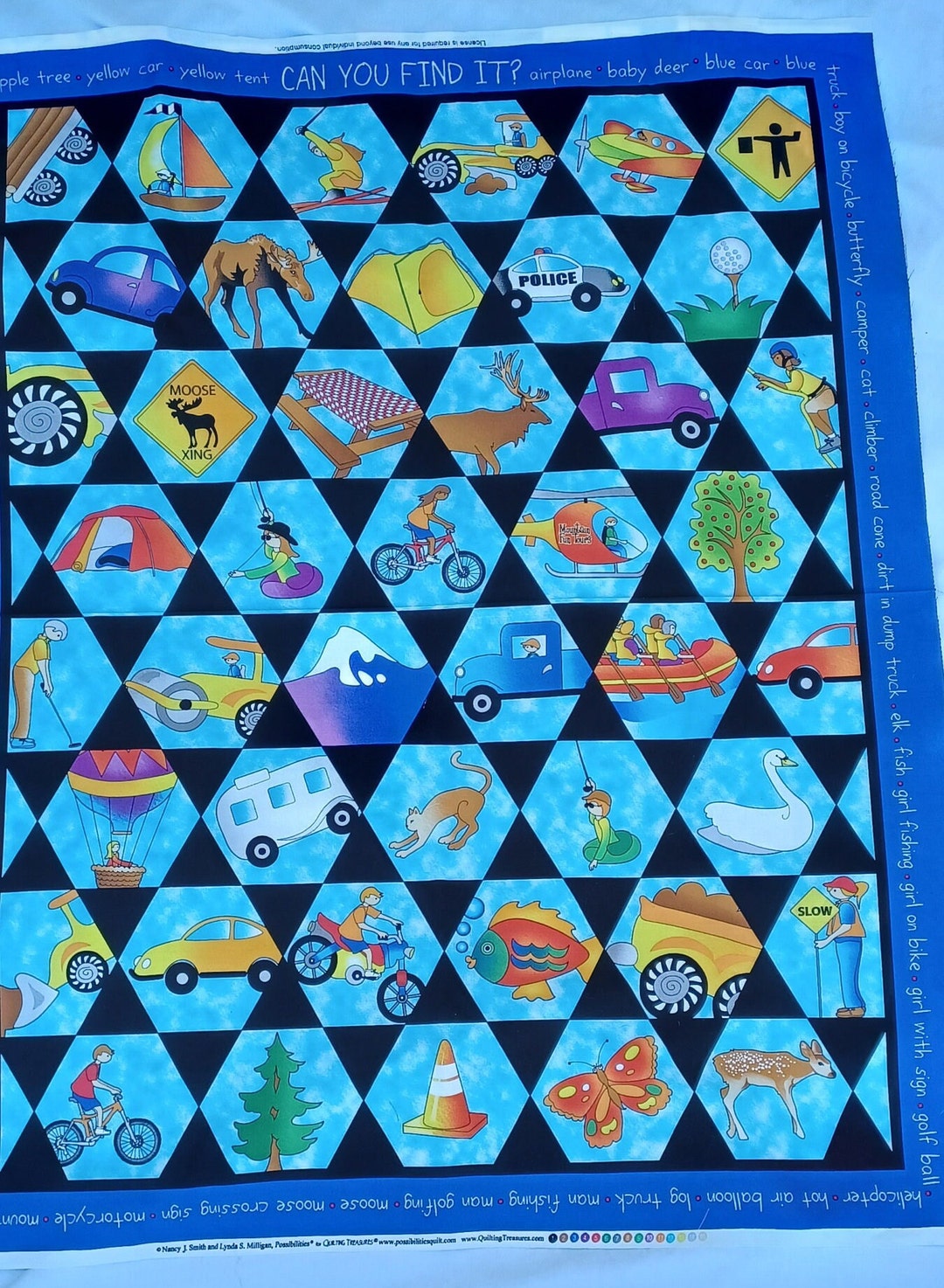 I Spy Cheater Quilt Fabric Panel by Quilting Treasures, Quilt Top Panel ...