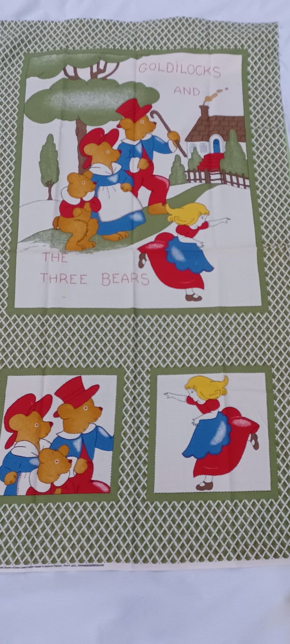 Goldilocks and Three Bears Fabric Panel to Make a Baby Quilted - Etsy