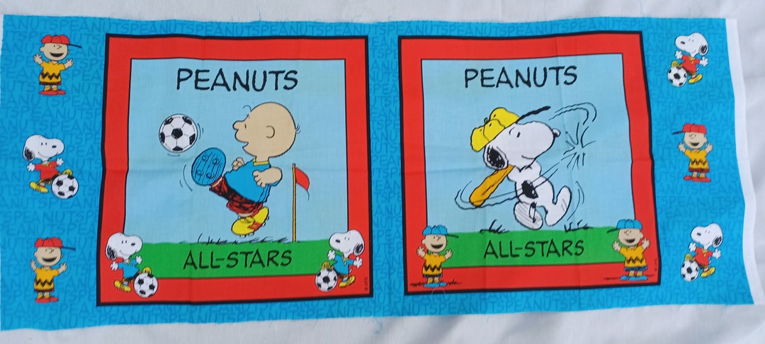 Vintage Peanuts Charlie Brown and Snoopy Pillow Fabric Panels - Etsy