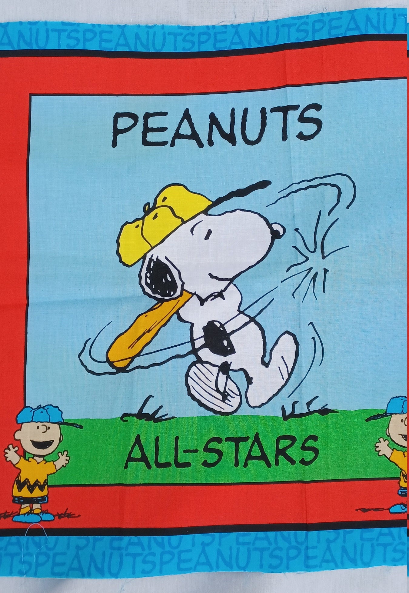 Vintage Peanuts Charlie Brown and Snoopy Pillow Fabric Panels - Etsy