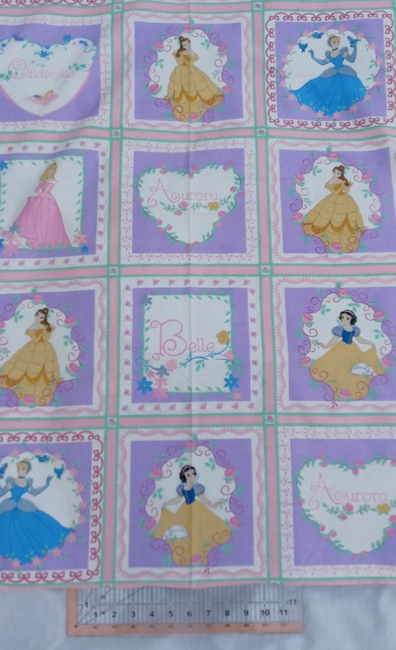 Vintage Disney Princess Cotton Fabric Panel - Etsy