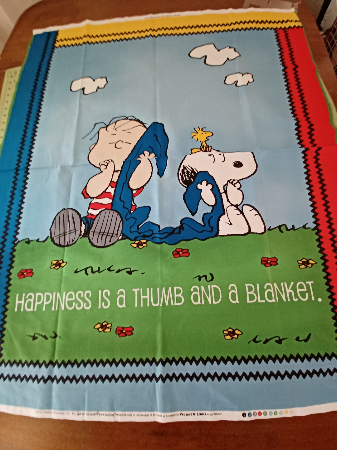 Peanuts Snoopy and Linus Fabric Panel to Make a Baby Quilt or a Nursery ...