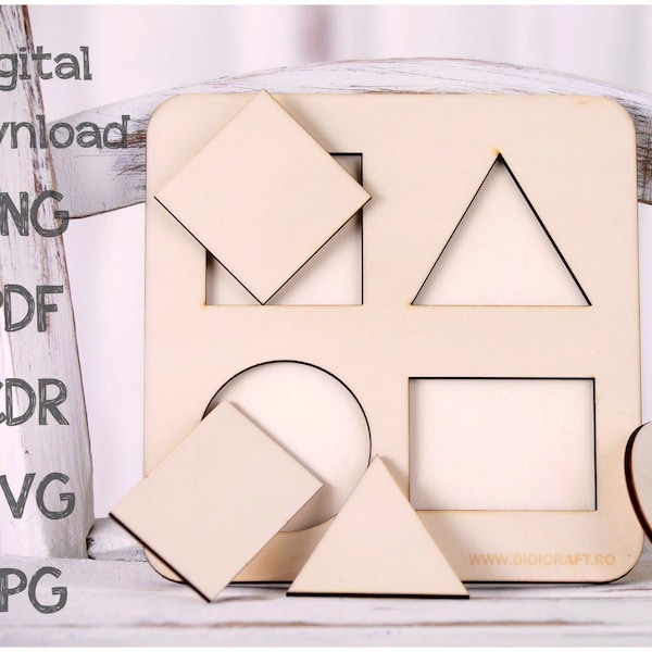 Wooden Geometric Shapes Puzzle - Etsy