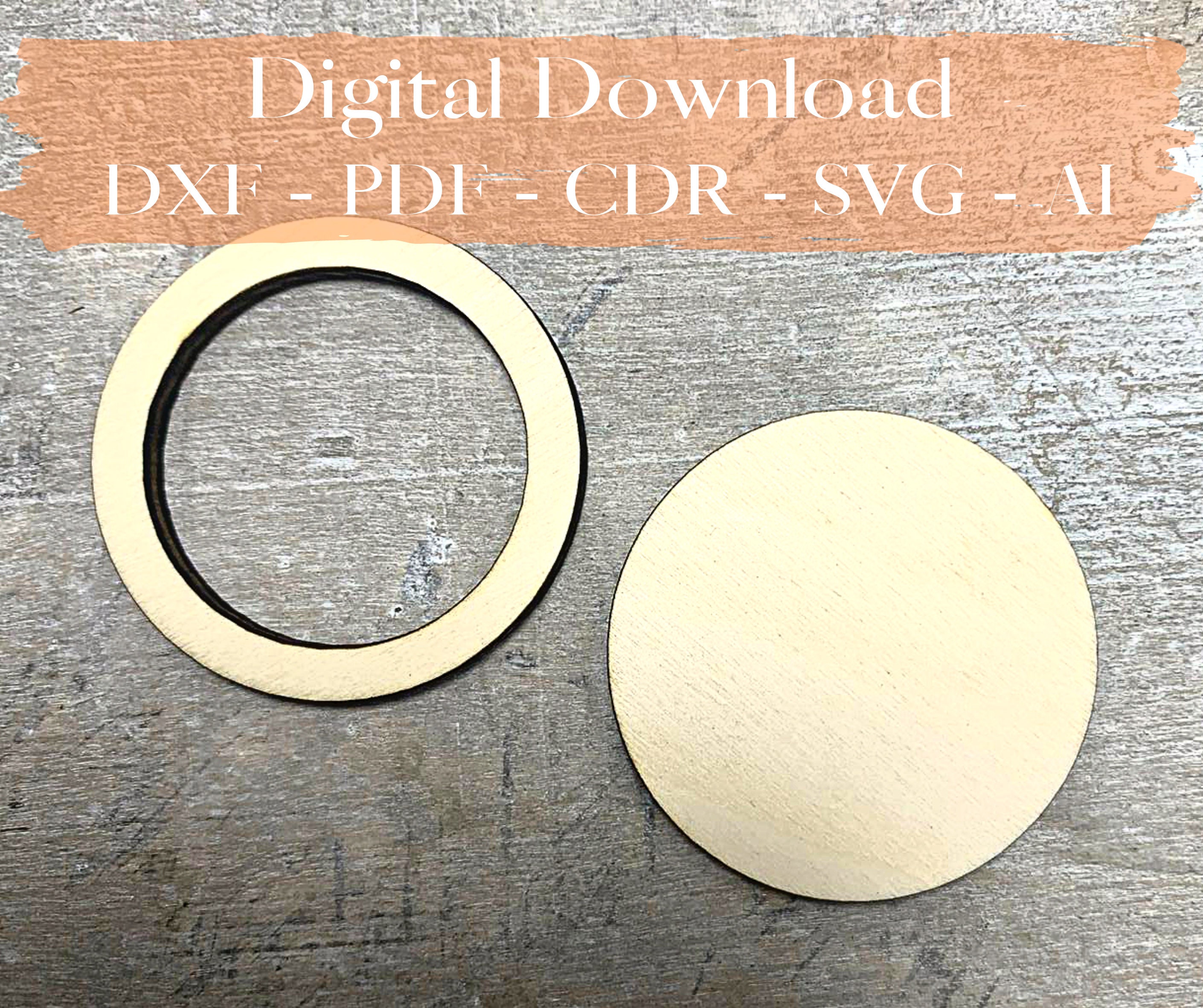 Circle Small Frame Wood Blank Frame SVG DXF Laser Cut - Etsy