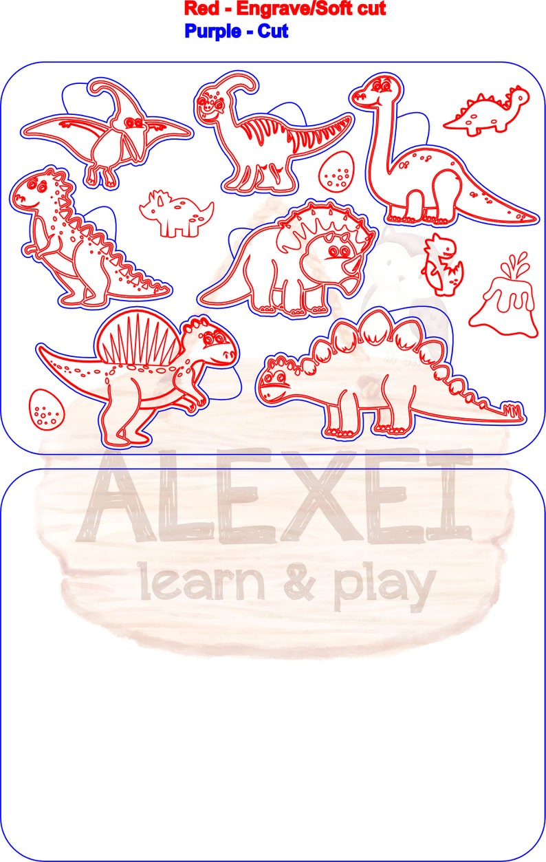 Dinosaurs Vector Laser Cut Template Dino Puzzle Cut File - Etsy Finland
