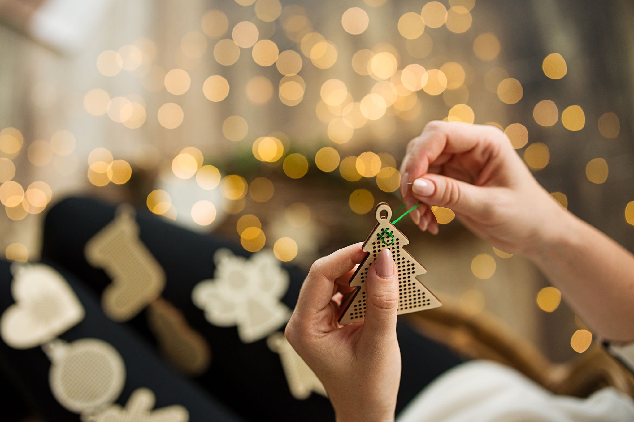 Angel Cross Stitch Pattern Christmas Ornament Laser Cut Files Glowforge ...