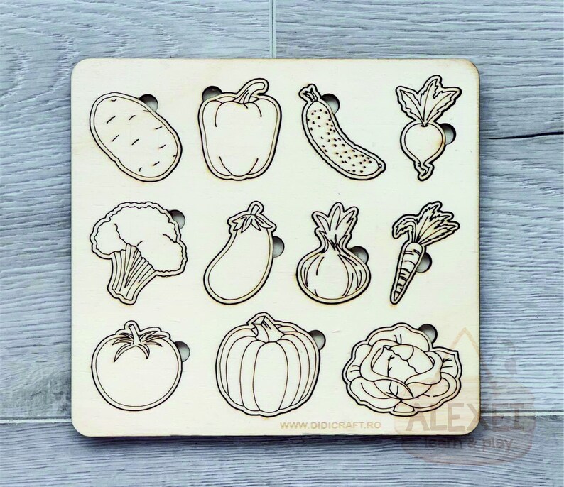 Vegetables Vector Laser Cut Template Vegetable Puzzle Cut - Etsy