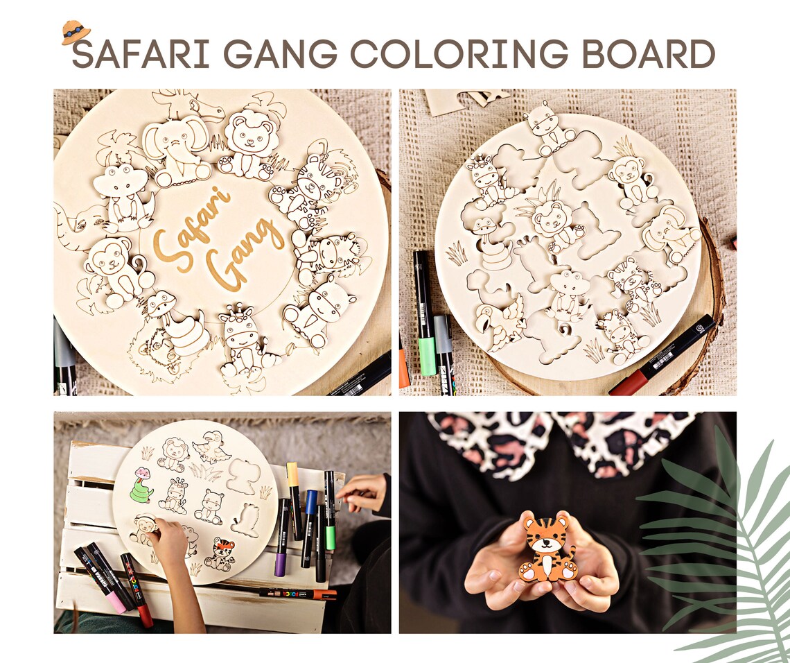 Safari Animals Puzzle Jungle Jigsaw Project Safari Laser Cut - Etsy