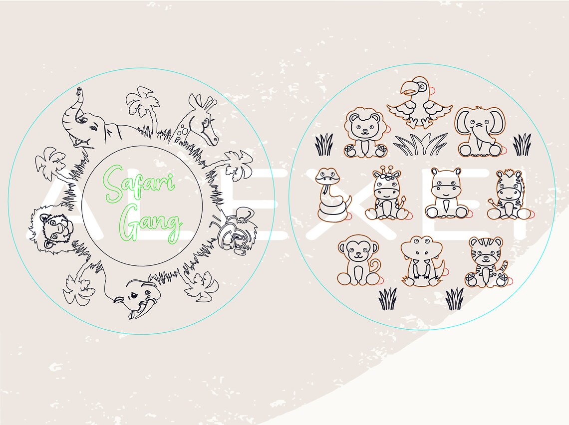 Safari Animals Puzzle Jungle Jigsaw Project Safari Laser Cut - Etsy