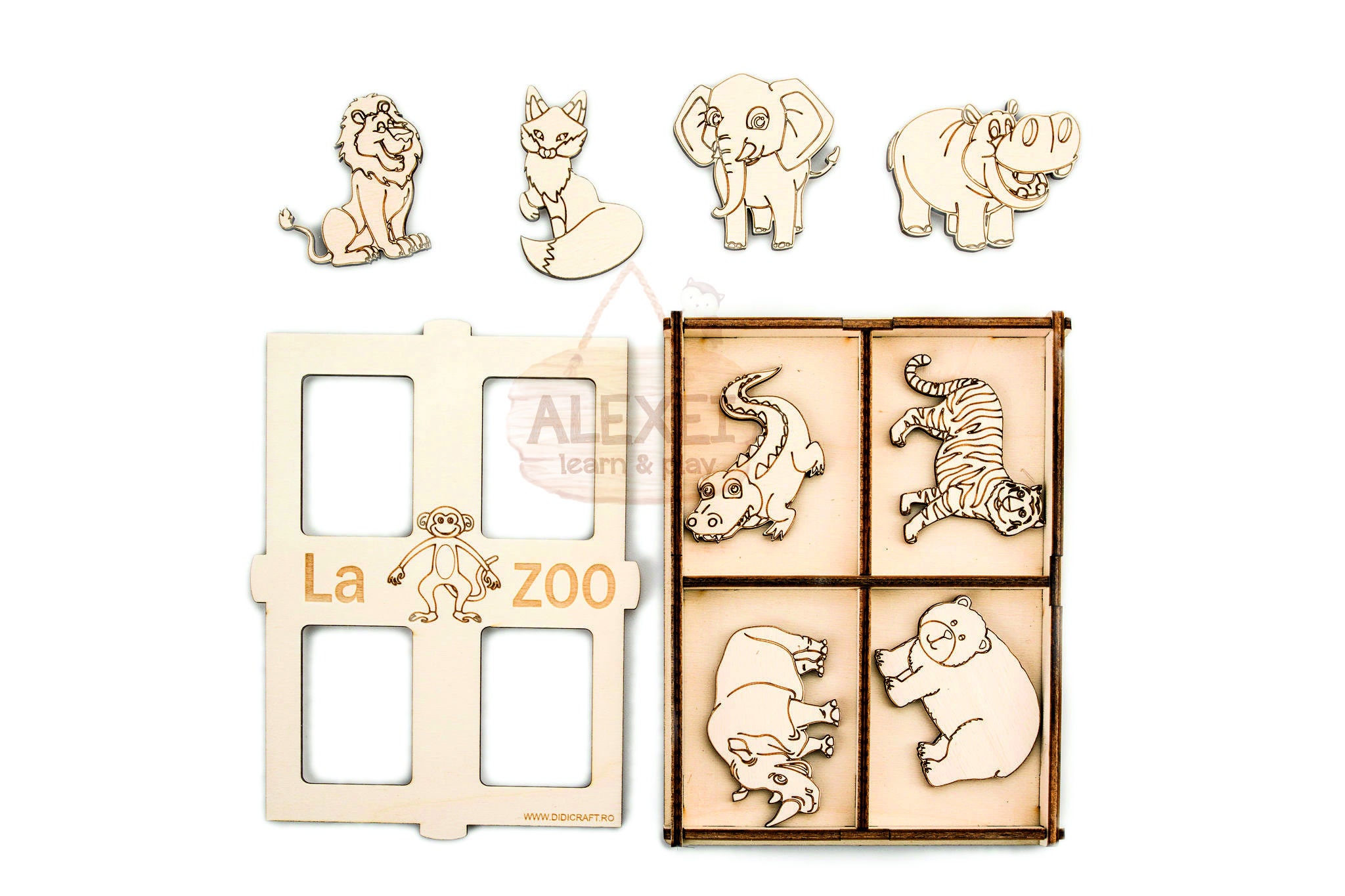To the Zoo Vector Laser Cut Template, Zoo Animals for Painting Laser ...