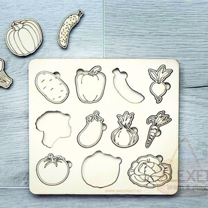 Vegetables Vector Laser Cut Template: Wood Puzzle Cut File (digital ...