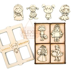 Doll World Box Vector Laser Cut Template, Dolls for Painting Laser ...