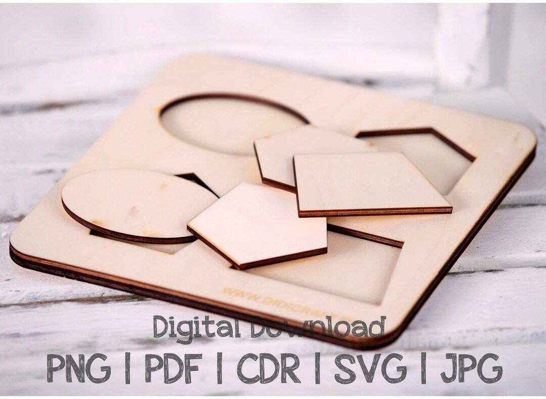 Geometric Shapes Puzzle SVG Files: CNC Laser Cut Montessori Toys ...