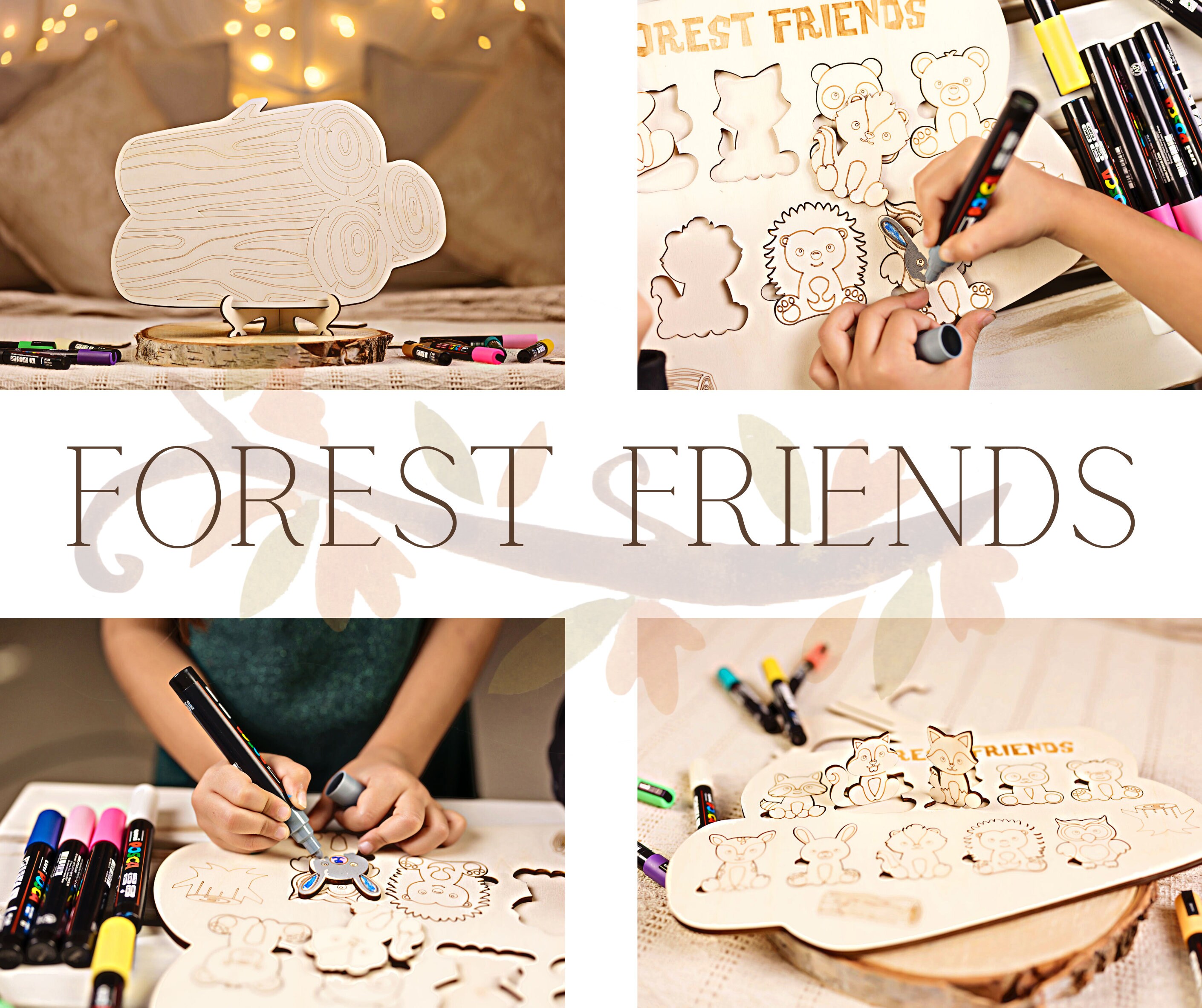 Forest Animals Puzzle Glowforge Project Laser Cut Digital - Etsy