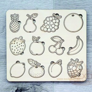 Fruits Vector Laser Cut Template Fruits Puzzle Cut File - Etsy
