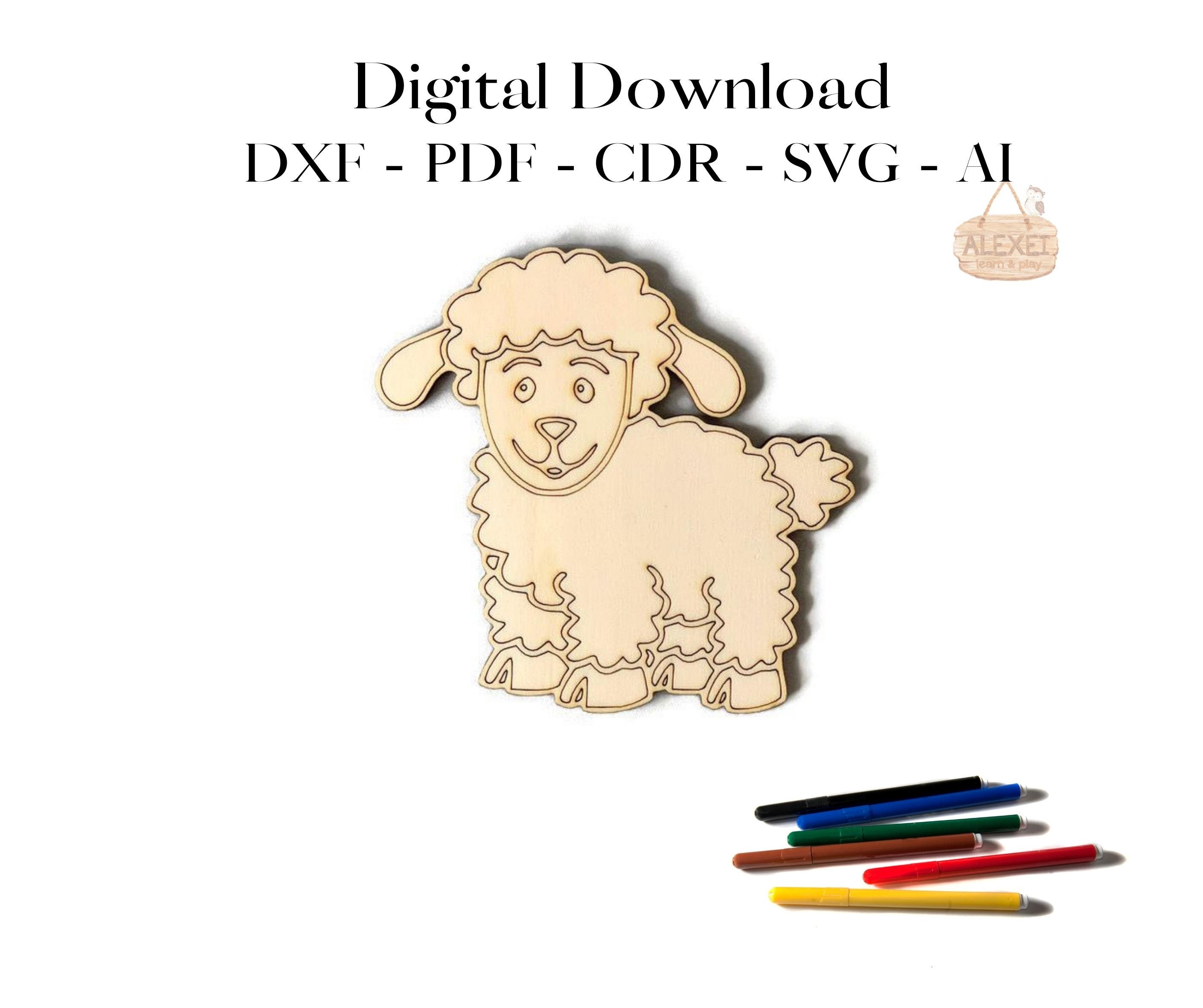 Sheep Vector Laser Cut Template Sheep Cut File Digital Vector Art ...