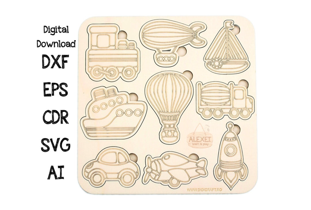 Cars Vector Laser Cut Template -cars Puzzle Cut File - Digital Vector ...