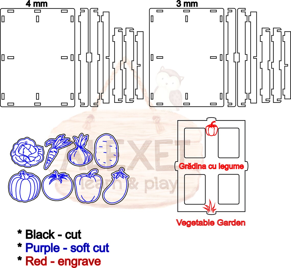 Vegetable Garden Vector Laser Cut Vegetables for Painting - Etsy
