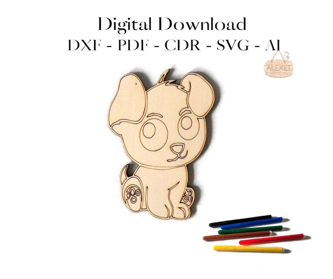 Dog Vector Laser Cut Template - Dog Cut File - Digital Vector Art ...
