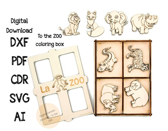 To the Zoo Vector Laser Cut Template Zoo Animals for Painting - Etsy