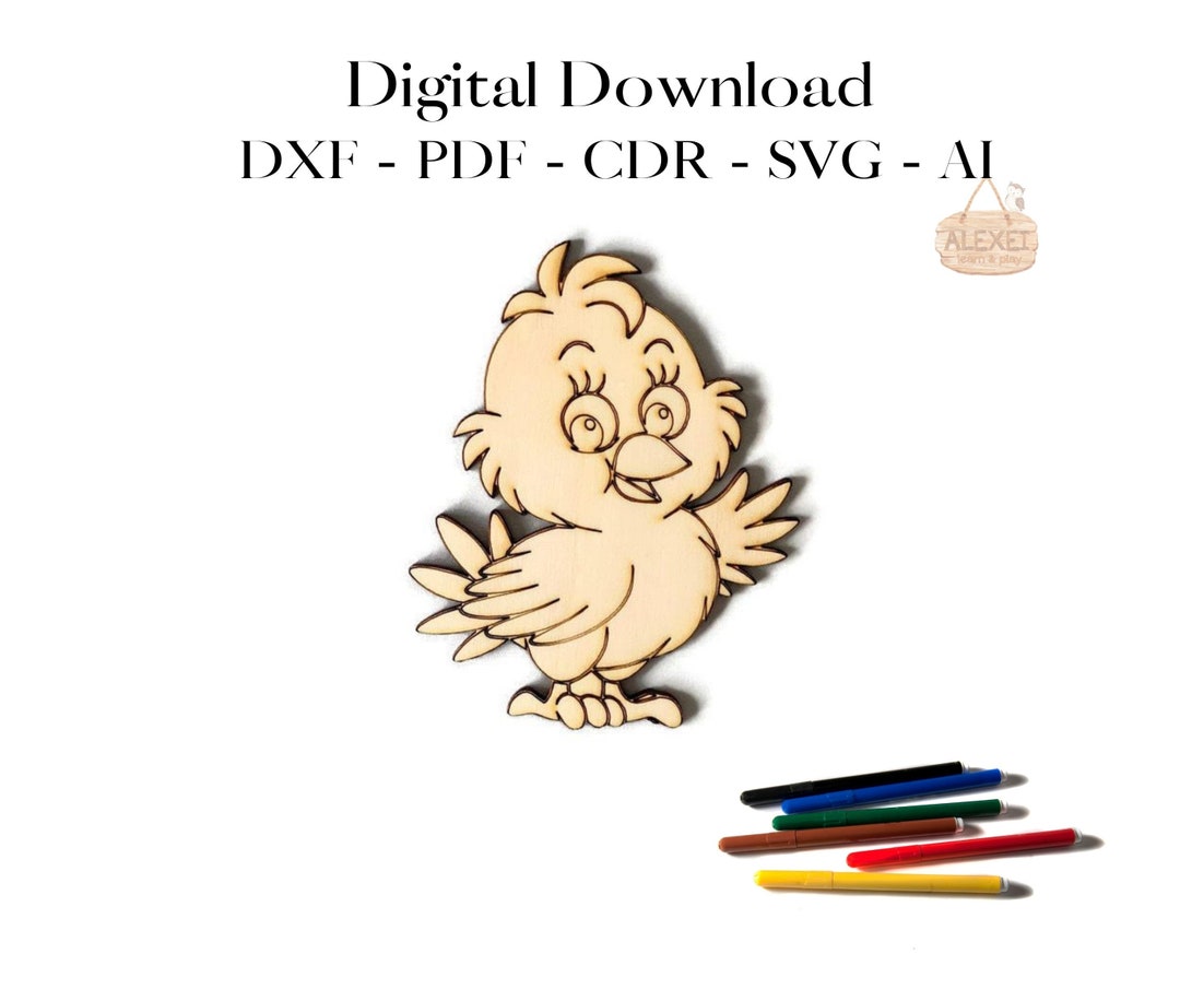Chicken Vector Laser Cut Template - Chicken Cut File - Digital Vector ...