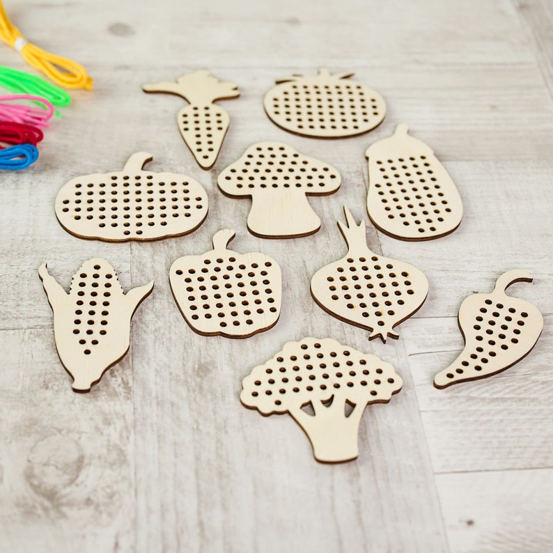 Vegetable Lacing Toy Laser Cut File: Montessori Educational Game ...