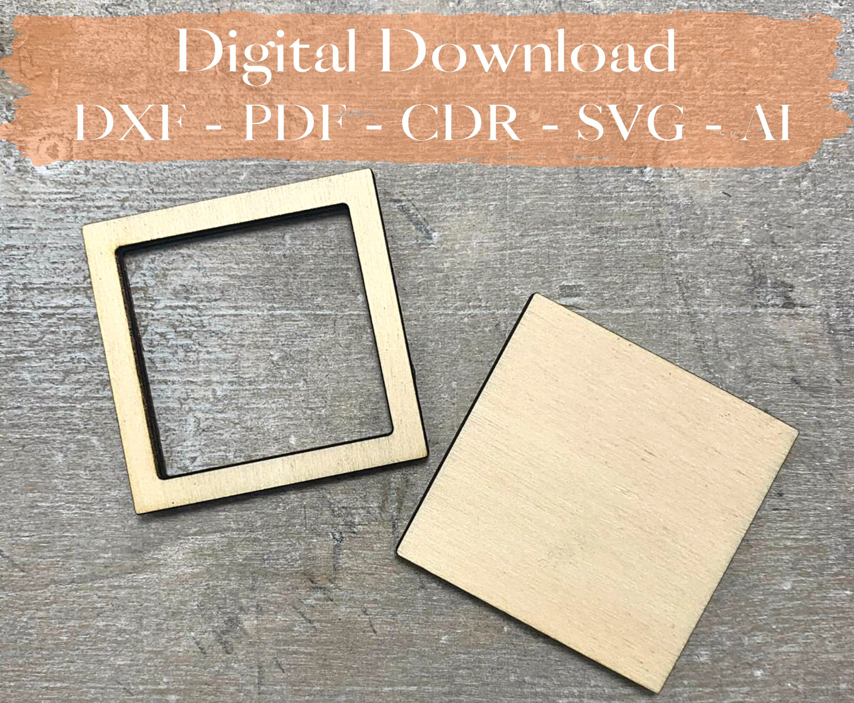 Square Small Frame Clip Art Bundle Frame SVG DXF Laser - Etsy