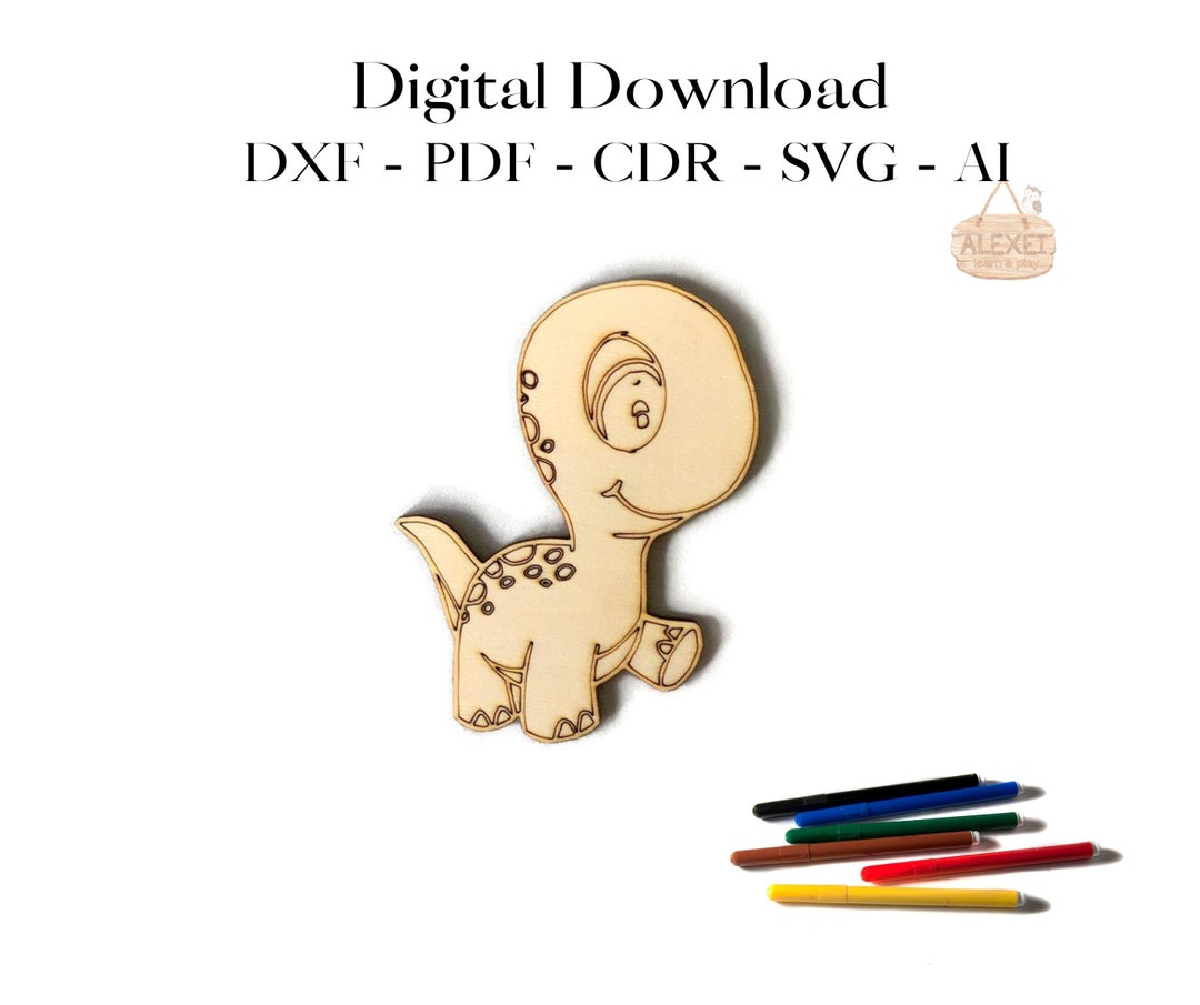 Dinosaur Vector Laser Cut Template - Baby Dino Cut File - Digital ...