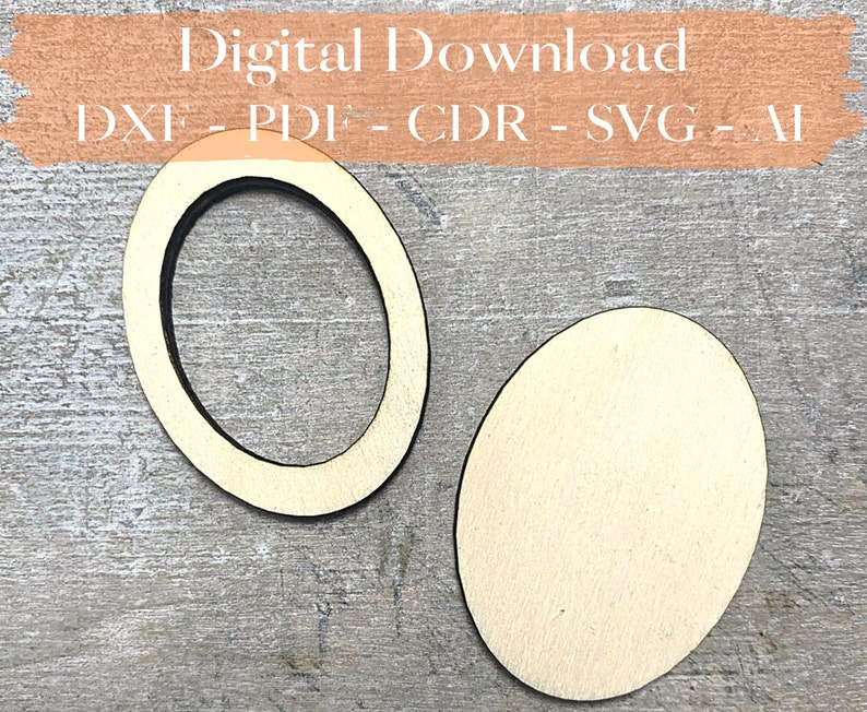 Oval Small Frame, Clip Art Bundle, Frame, SVG, DXF, Laser Cut Pattern ...