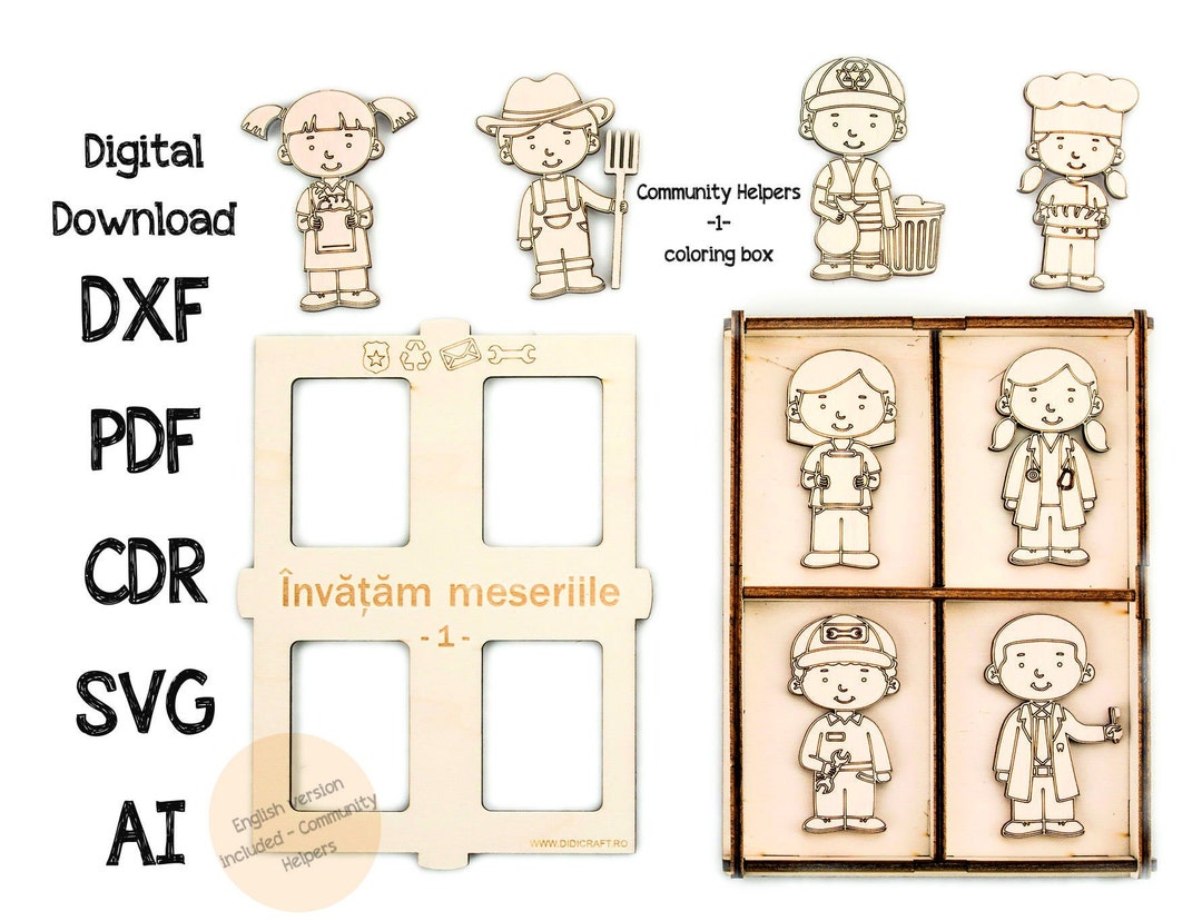 Community Helpers, Vector Cut Template, Digital Download, Laser Cut ...